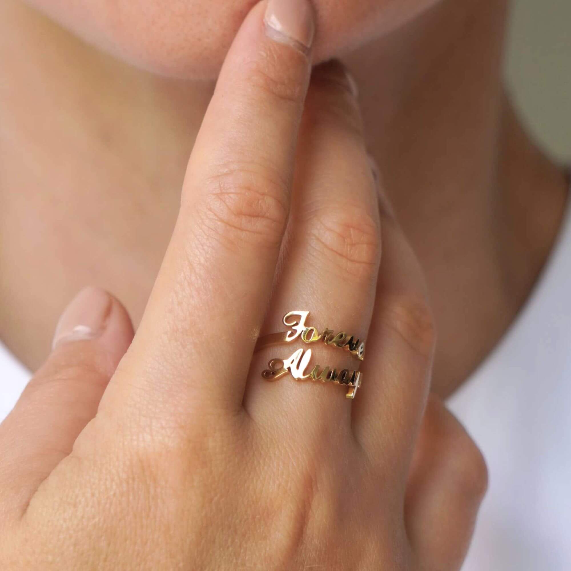 Personalised Jasmine Name Ring Gold Silver Rose Gold | High Quality Luxury Waterproof ...